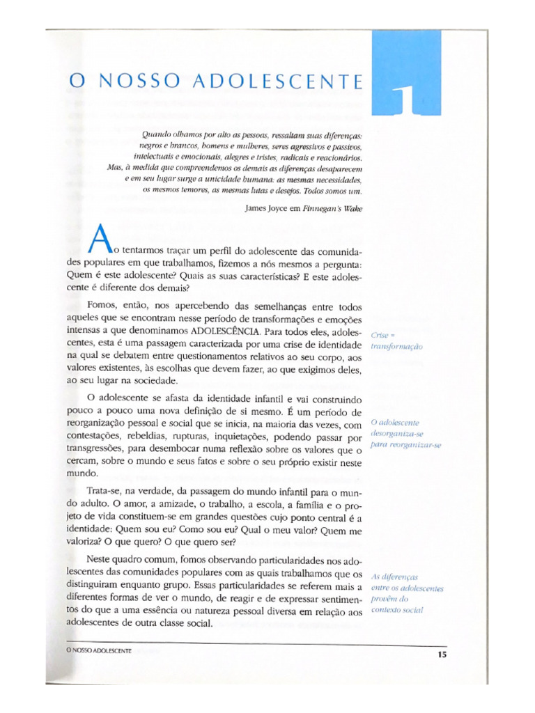 O Nosso Adolescente | PDF