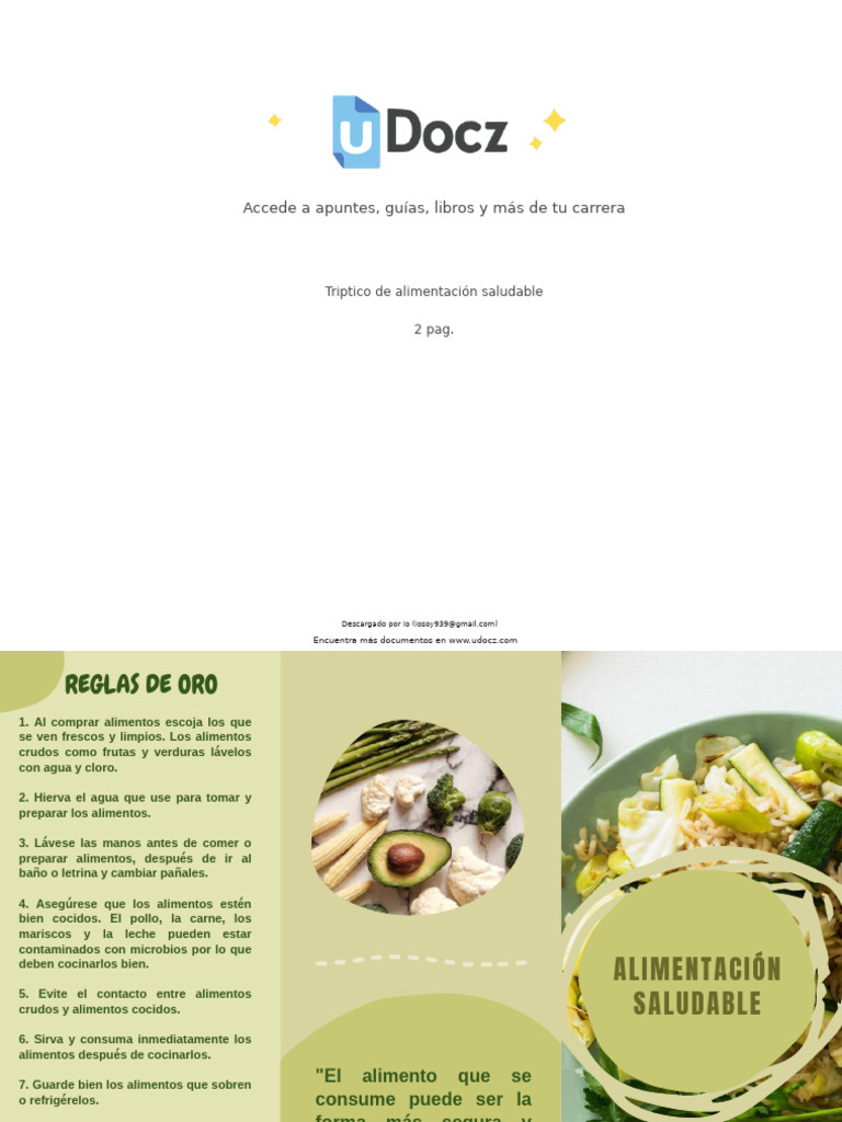 Triptico de Alimenta 705238 Downloadable 5757293 | PDF | Alimentos | Carne