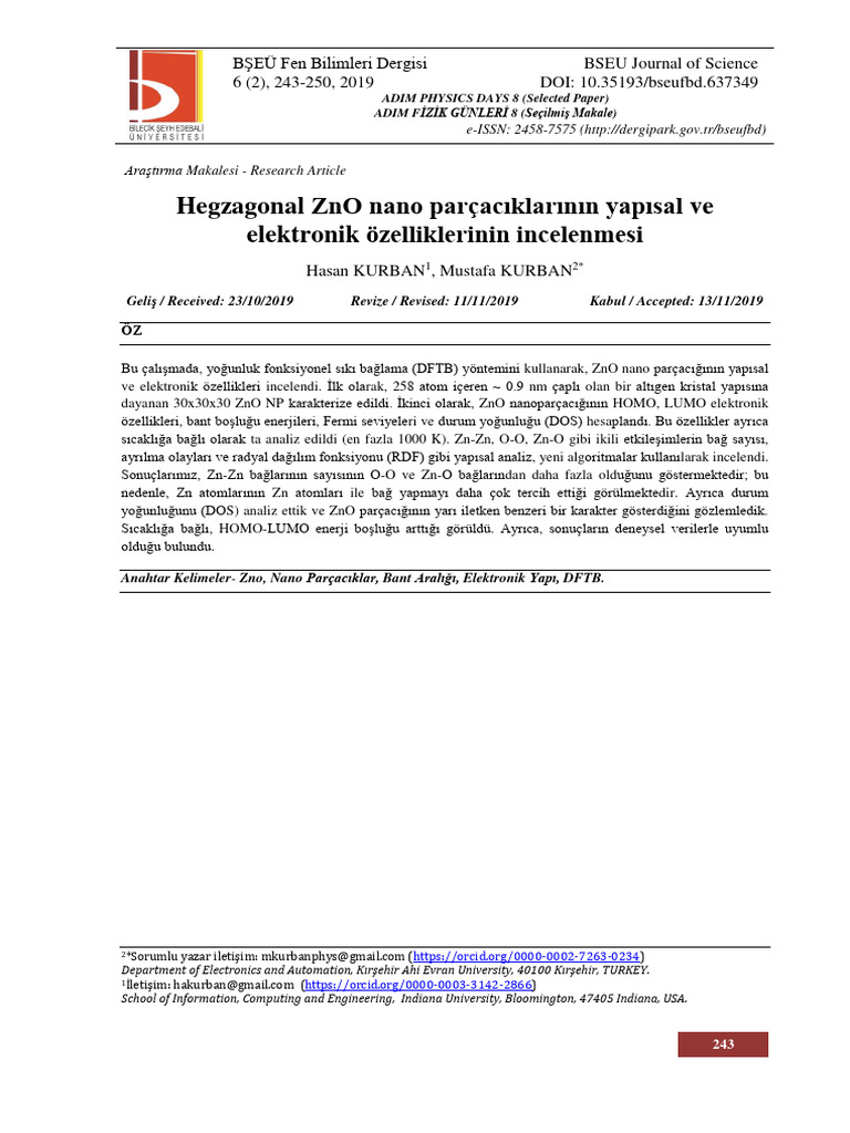 15,03,2024 - Hegzagonal ZnO Nano | PDF | Zinc Oxide | Atoms