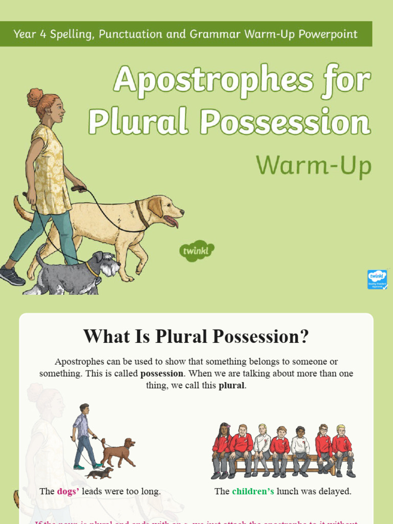 Apostrophes For Plural Possession | PDF | Plural | Grammatical Number