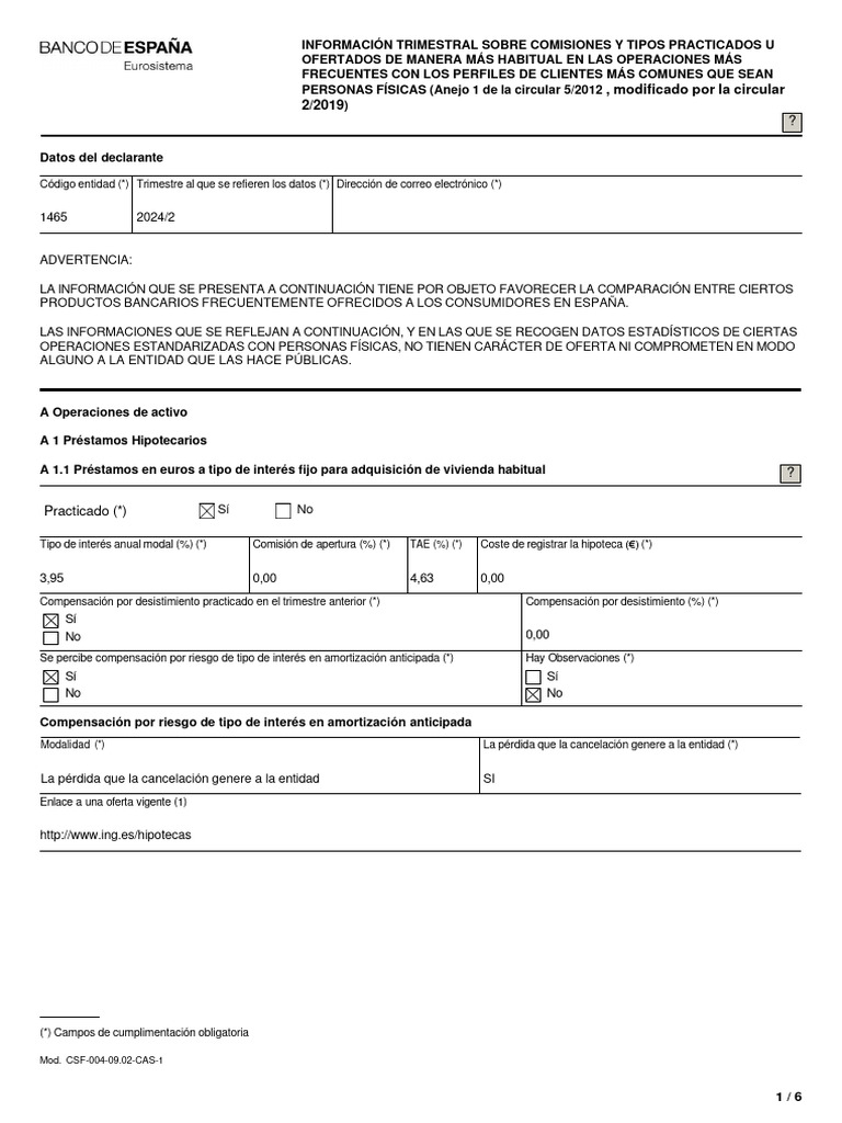 Anejo 1 | PDF | Interés | Hipotecas