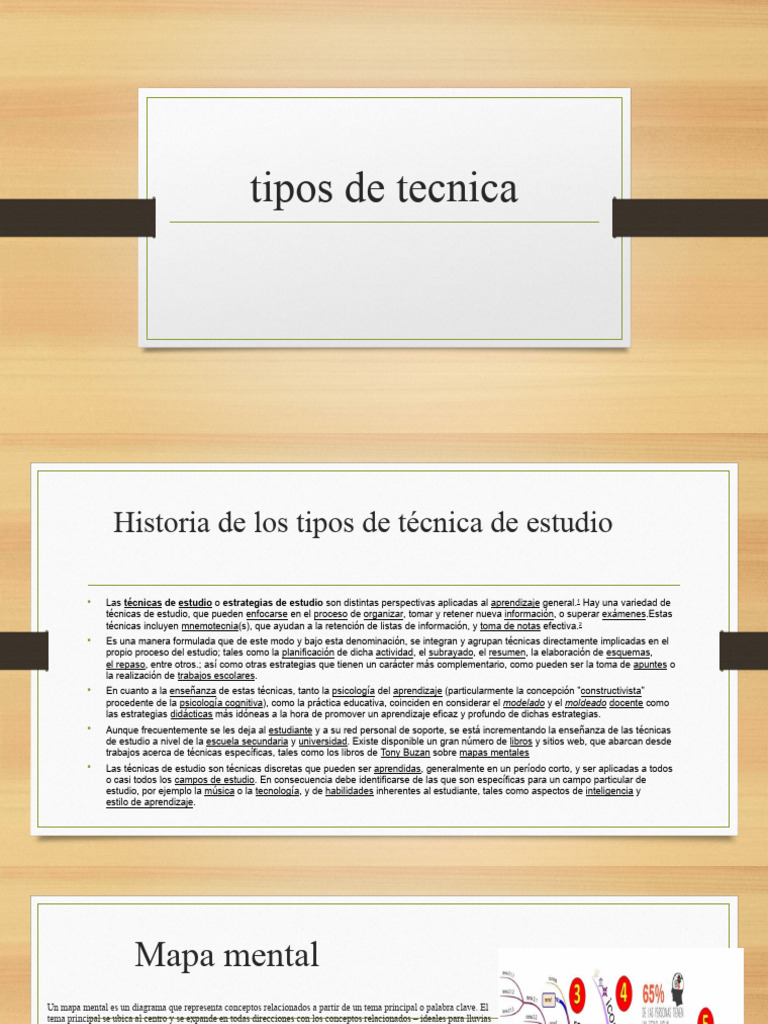 Tipos de Tecnica | PDF | Habilidades de estudio | Cognición