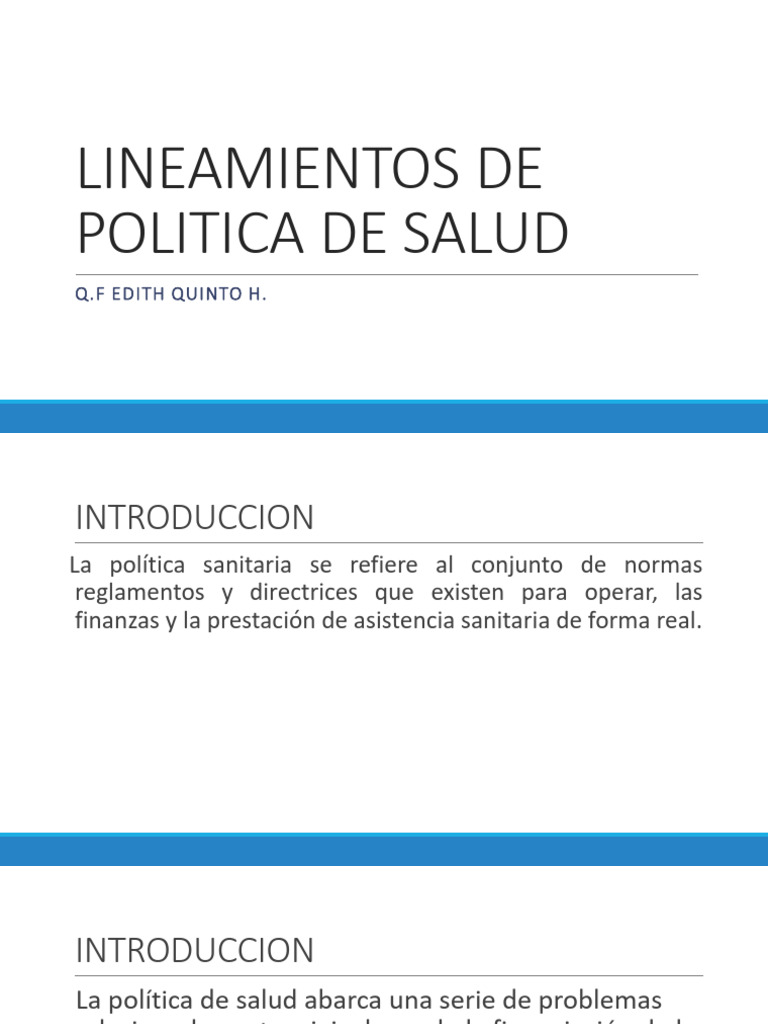 Lineamientos de Politica de Salud | PDF | Ciencias sociales