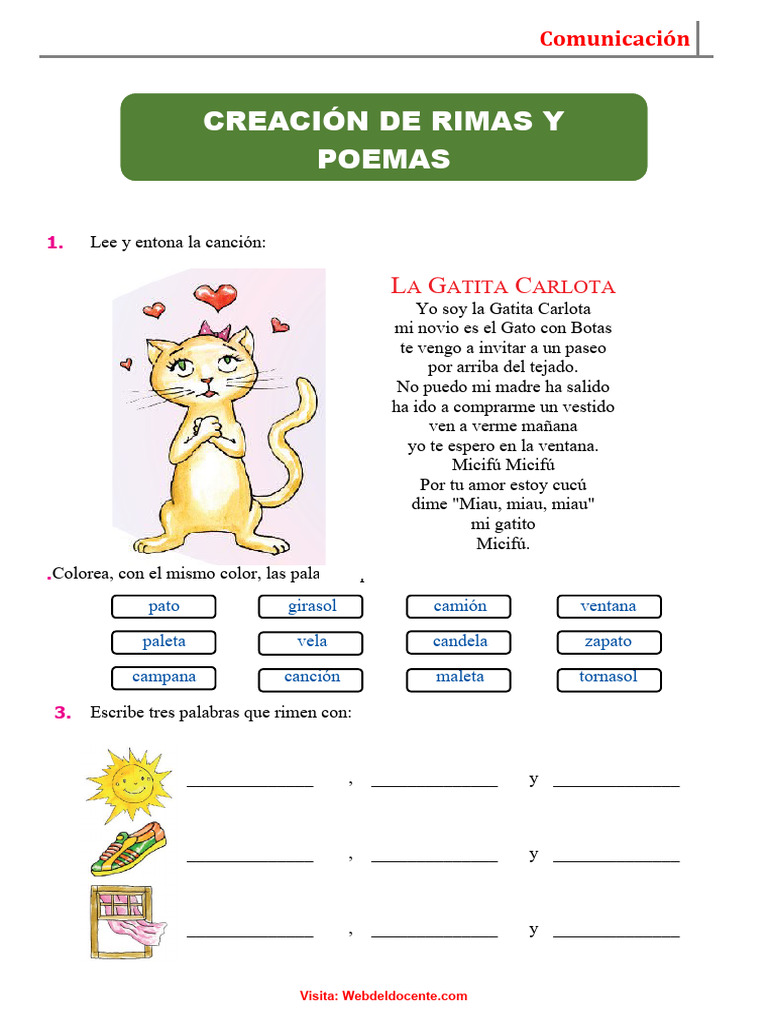 Creación de Rimas y Poemas para Segundo Grado de Primaria | PDF