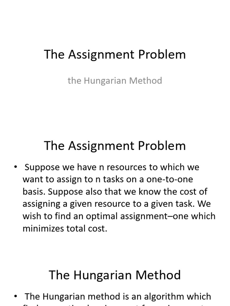 3 Assignment Problem - For Students 1684053857546 | PDF | Matrix ...