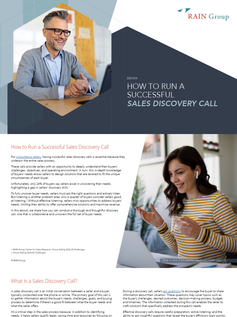 How To Run A Successful Sales Discovery Call Ebook | PDF | Sales ...