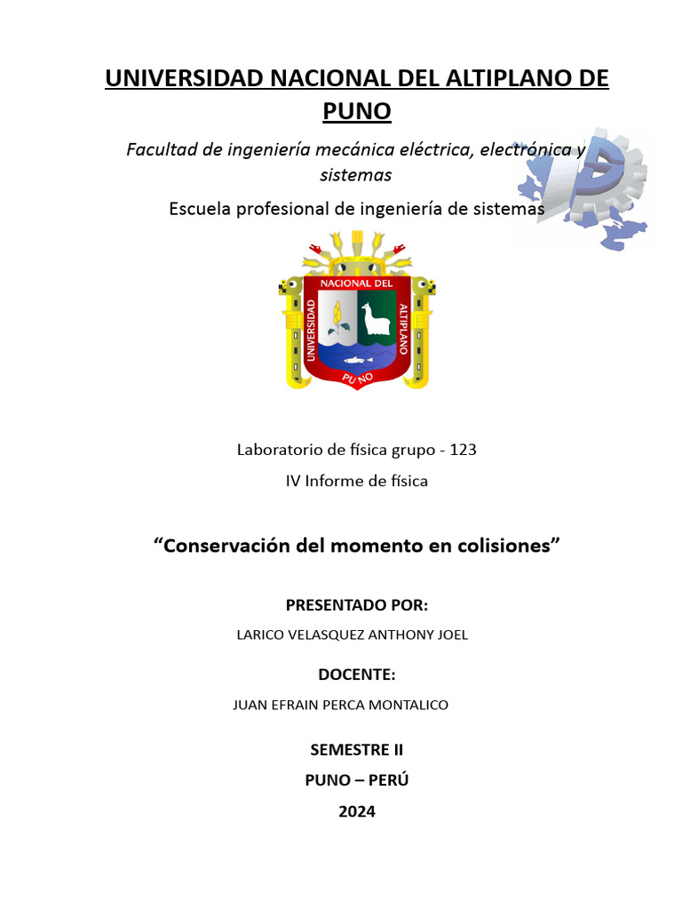 informe 4 lab | PDF | Impulso | Energía cinética