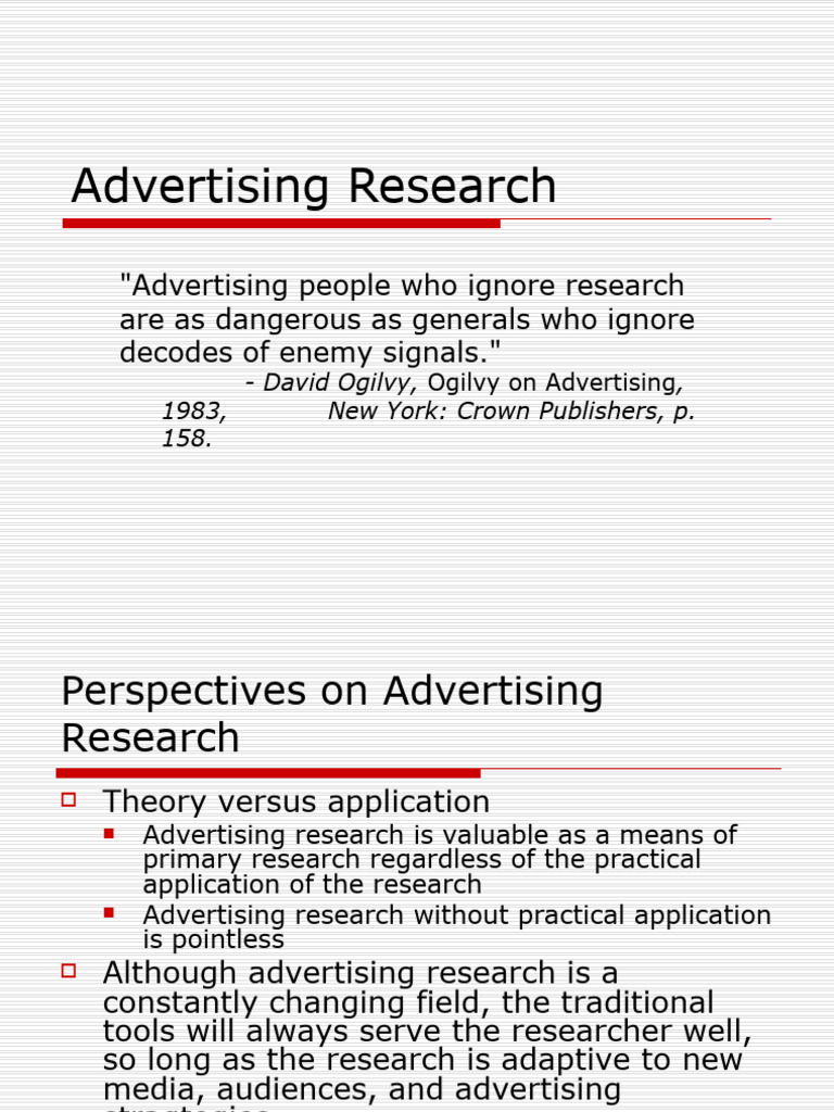 Advertising Research Intro | PDF | Sampling (Statistics) | Brand