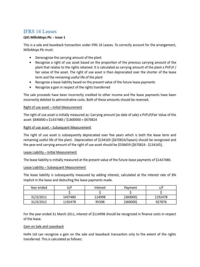 Leases - Q2 | PDF | Depreciation | Expense