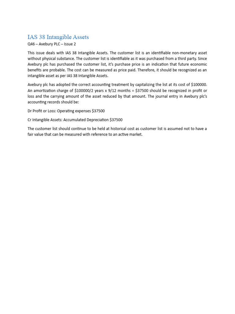 IAS 38 Intangible Assets | PDF