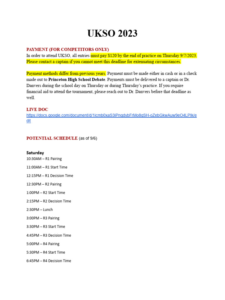 UKSO Memo 2023 | PDF