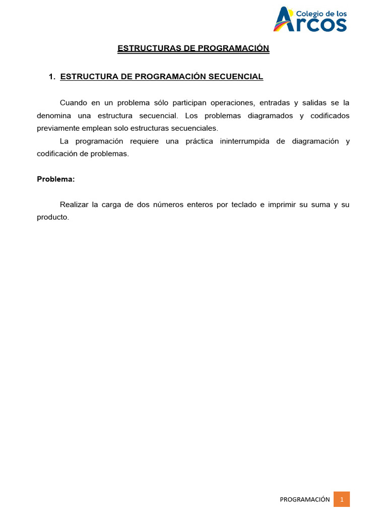 3 - Estructuras de Programación | PDF | Programa de computadora ...