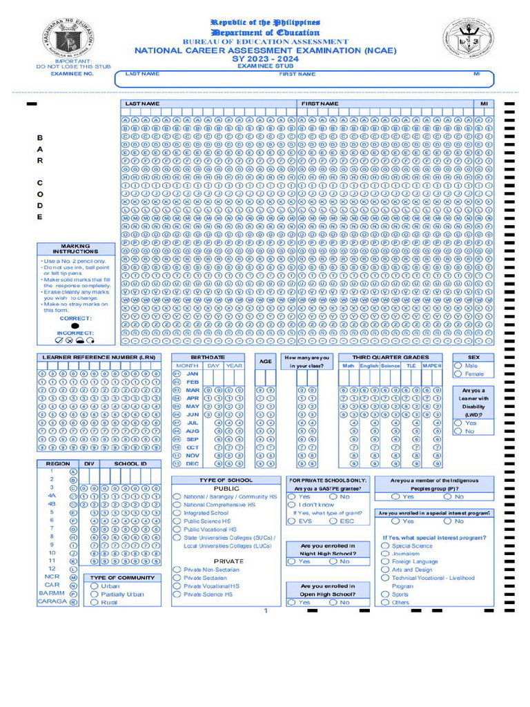 ANSWER-SHEET-SAMPLE- | PDF