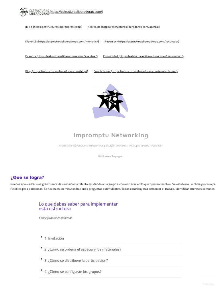Estructura - Impromptu Networking | PDF