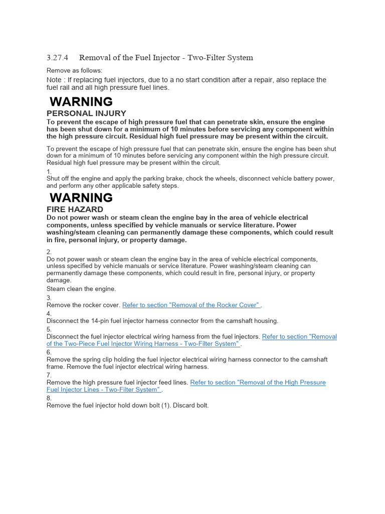 DD15 Injector Remove-Install | PDF | Fuel Injection | Electrical Connector