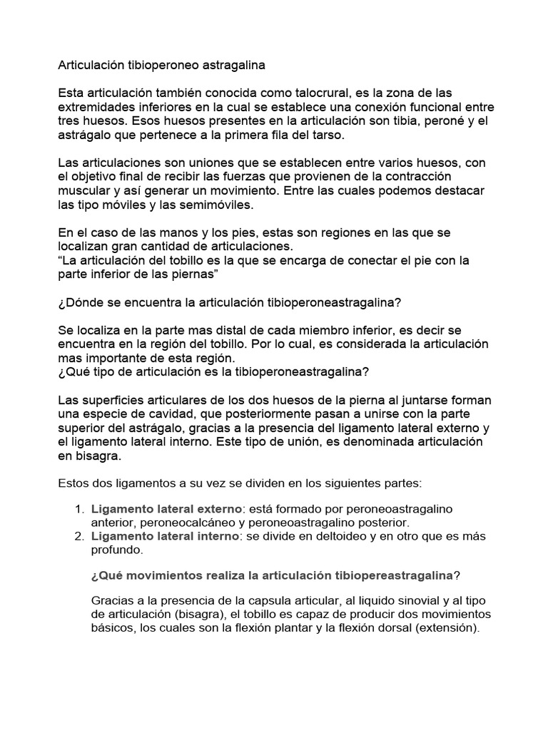 Tibia Per One Astra Galina | PDF | Tobillo | Articulación