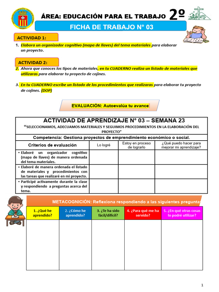 Semana 23 - Aa2 - Ficha de Trabajo 3 | PDF