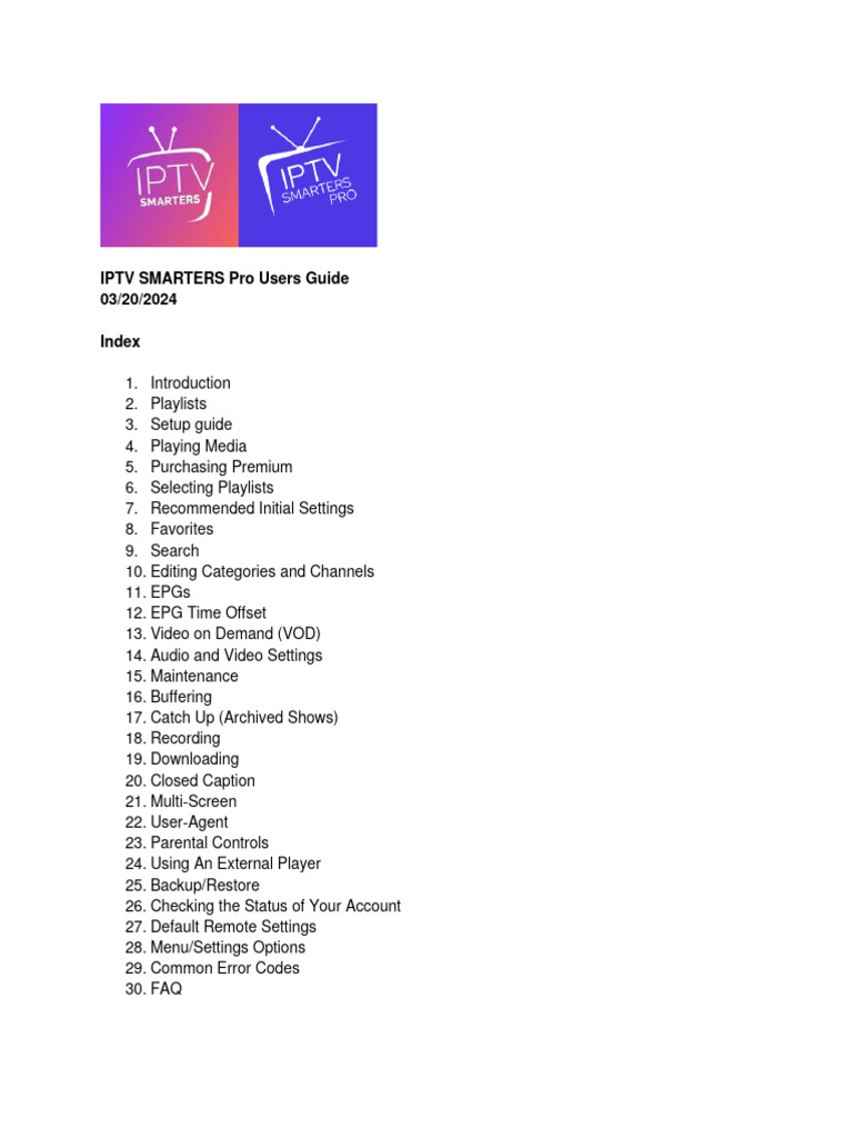 IPTVSMARTERS Pro Users Guide | PDF | Wi Fi | Streaming Media