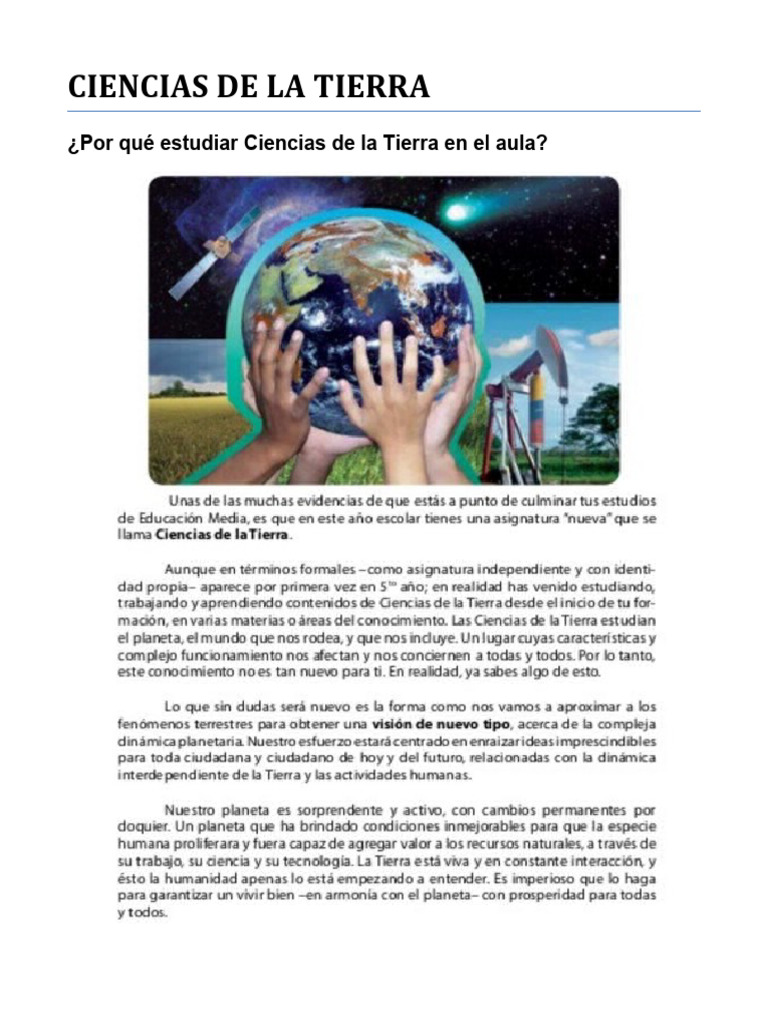 1 A Ciencias de La Tierra (Nuevo) | PDF | Geología | Ciencias de la Tierra