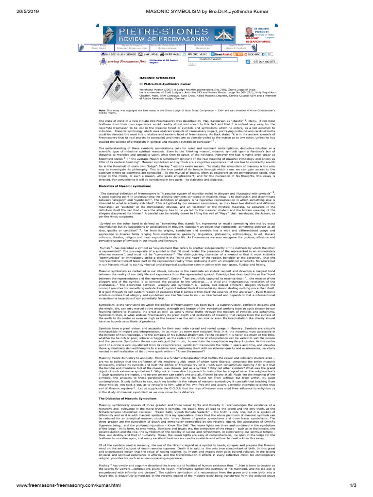 Masonic Symbolism - Original | PDF | Freemasonry | Soul