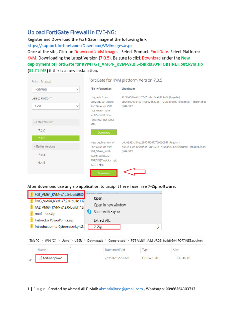 Upload Fortigate Firewall in Eve-Ng:: Download VM Images. Fortigate KVM 7.0.5 Download | PDF ...
