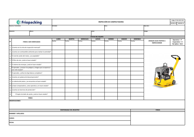 Checklist Compactadora | PDF