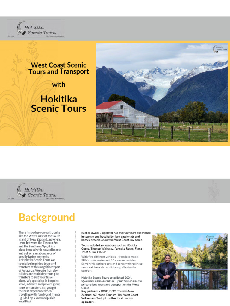 Hokitika Scenic Tours Presentation May24 1 Compressed | PDF