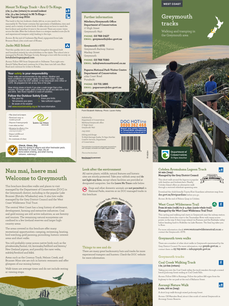 Greymouth Walks Brochure | PDF | Trail | Earth Sciences