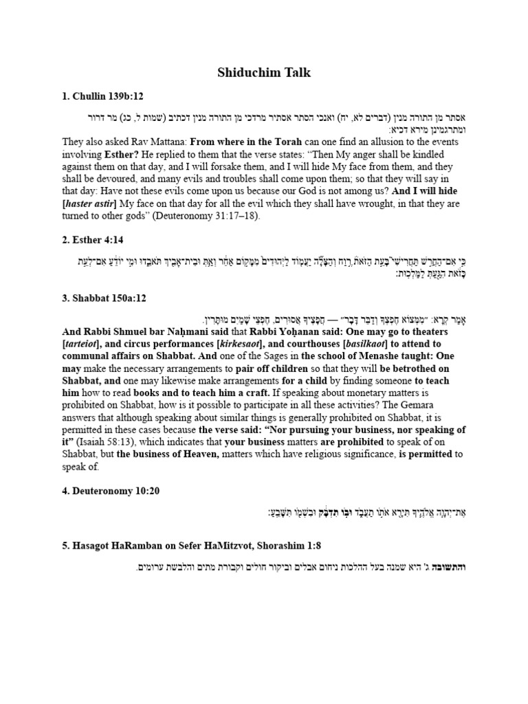 Shidduchim | PDF | The Exodus | Jewish Life Cycle