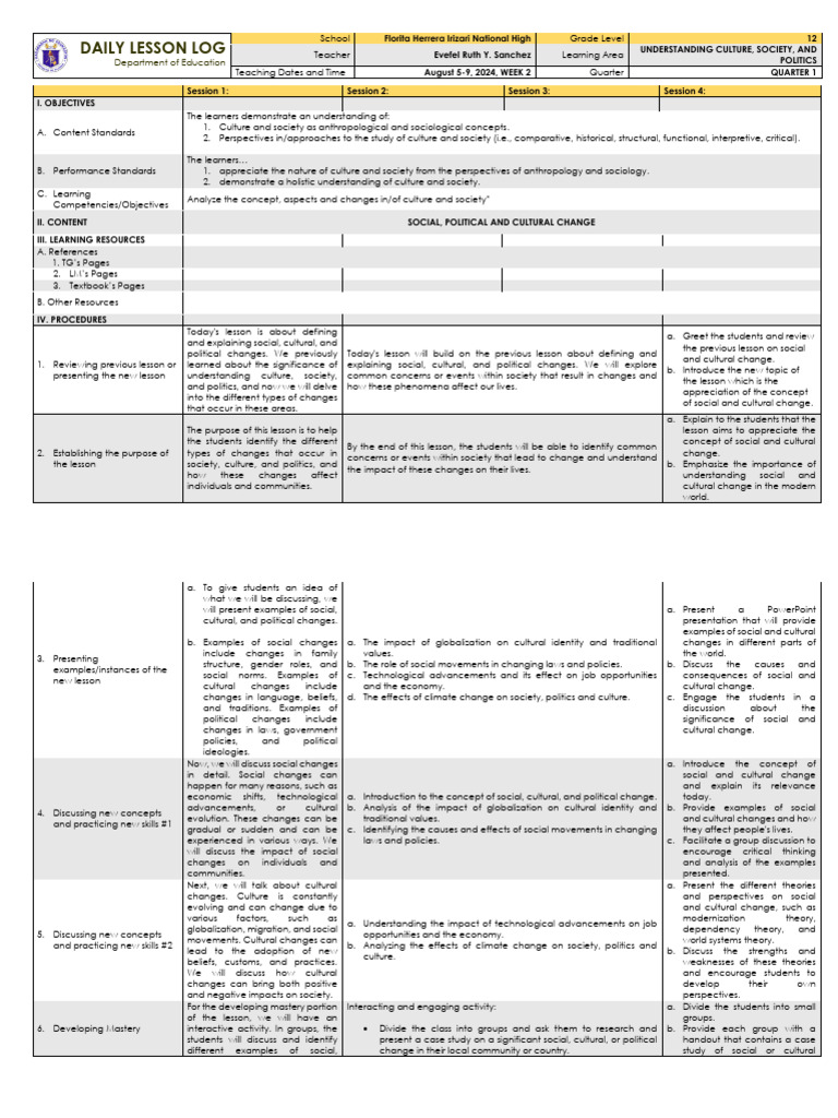 Ucsp Q1 Week2 | PDF | Globalization | Community