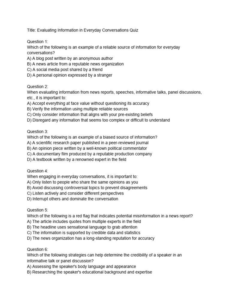 Other Questions and Explanation | PDF | Conversation | News