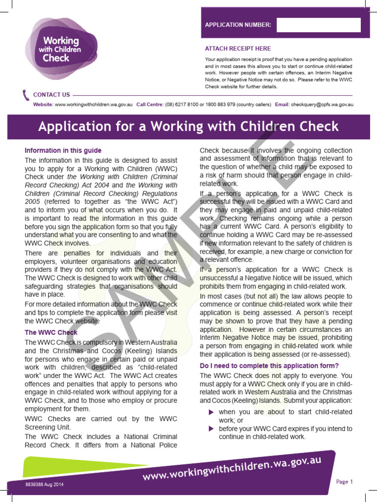 wwc-check-application-form-d-sample_1 | PDF | Identity Document ...