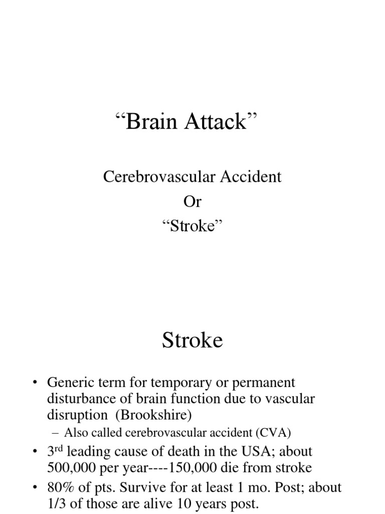 Brain Attack Day One | PDF | Stroke | Ischemia