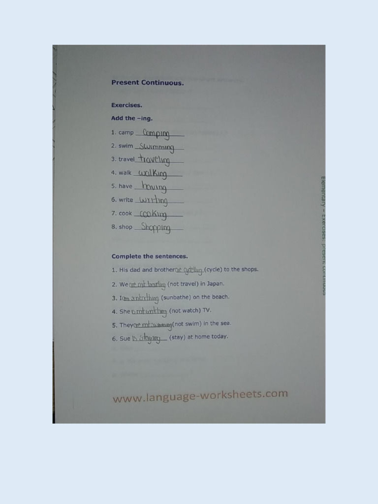 PRESENT CONTINUOS | PDF