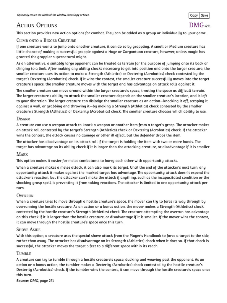 Action Options | PDF | Grappling