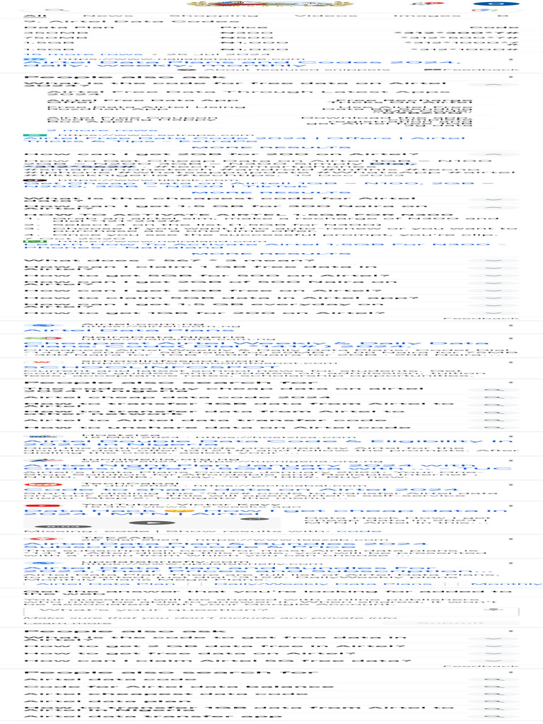 The Code To Buy Cheap Data On Airtel 2024 - Google Search | PDF ...