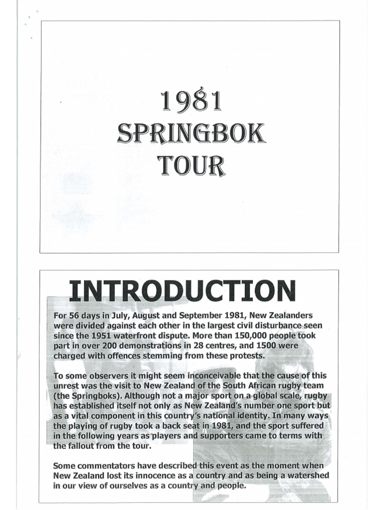 Springbok Tour Booklet | PDF