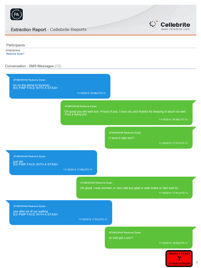 Extraction Report - Cellebrite Reports: Participants | PDF
