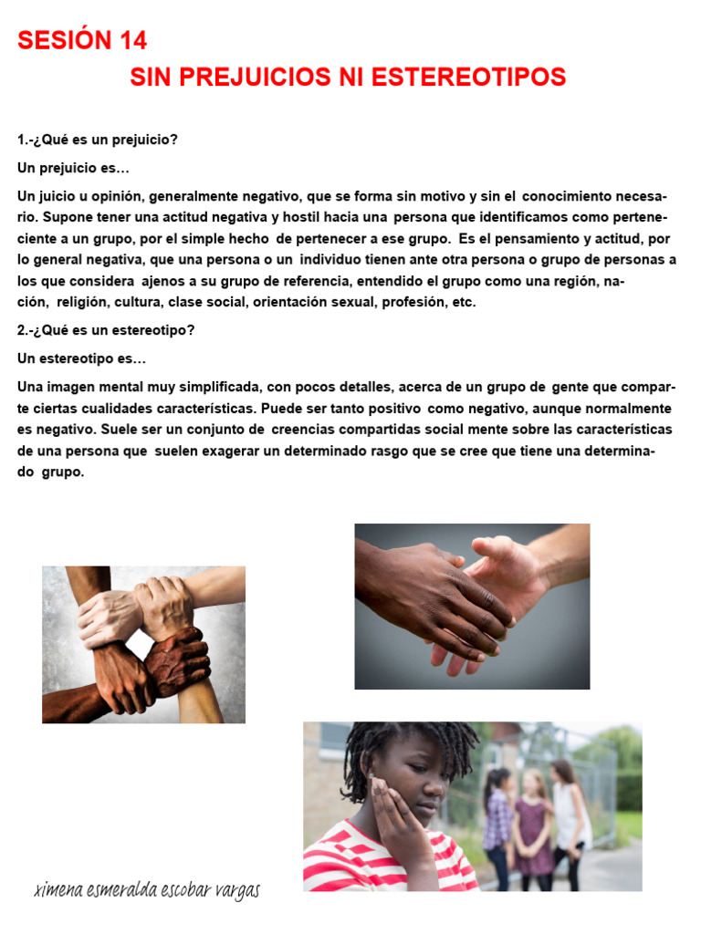 Comprendiendo Prejuicios y Estereotipos | PDF | Relaciones personales ...