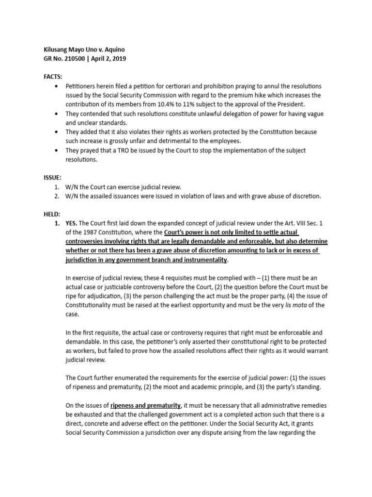 Case Digests - Conso - Art. VIII Judiciary Department | PDF | Mootness ...