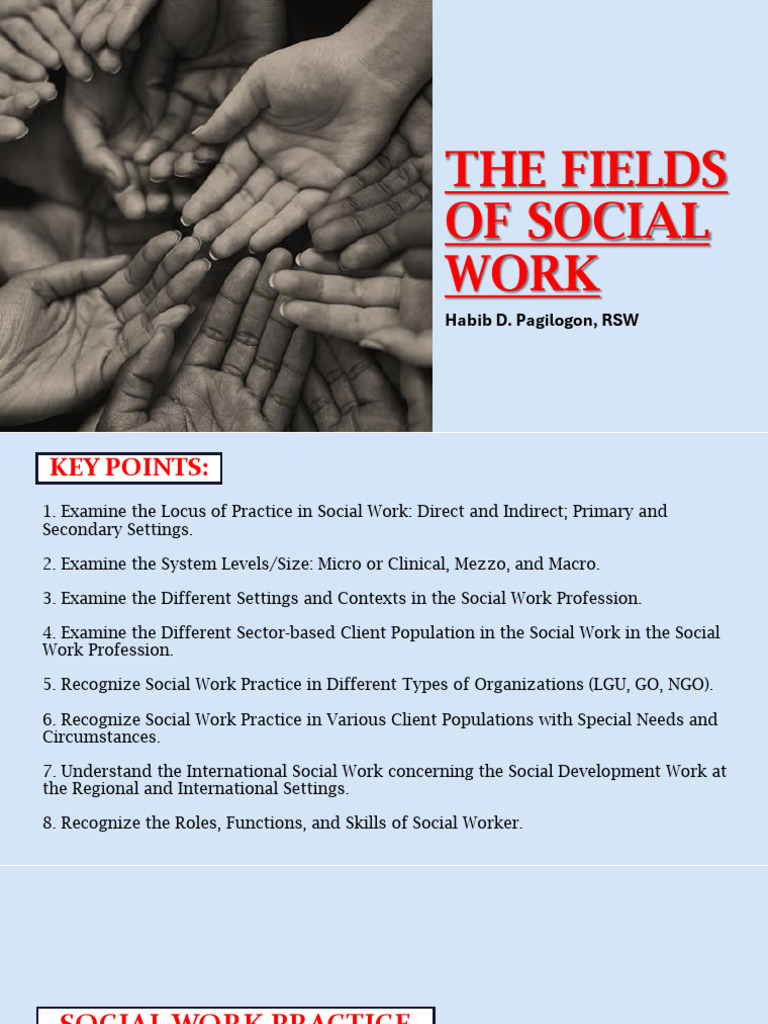Fields of Social Work PresMat | PDF | Probation | Corporate Social ...