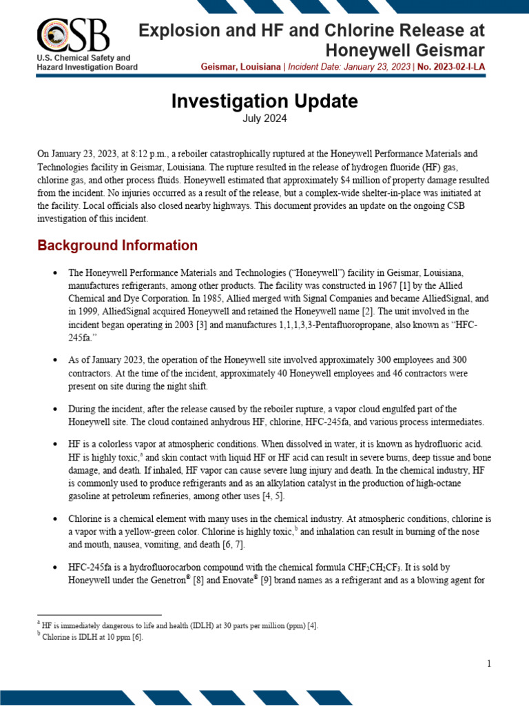 CSB S Investigation Update Into 2023 Incident at Honeywell 1722052419 ...