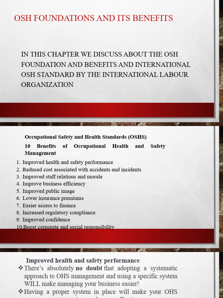 Benefits of Occupational Safety Management | PDF | Occupational Safety ...