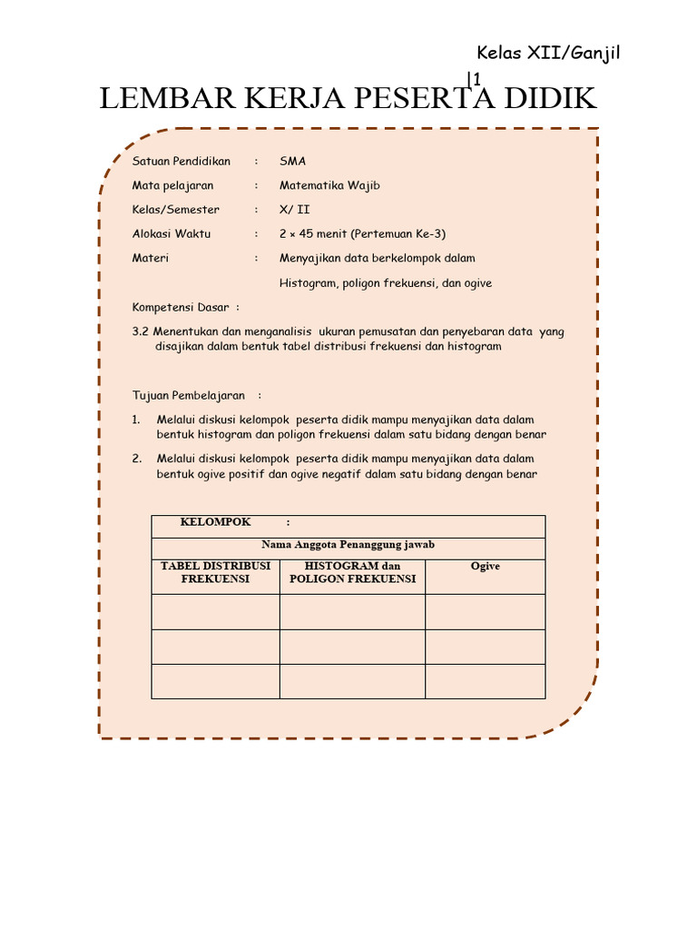 LKPD Kelas 12 KD 3.2 Pert 2 | PDF