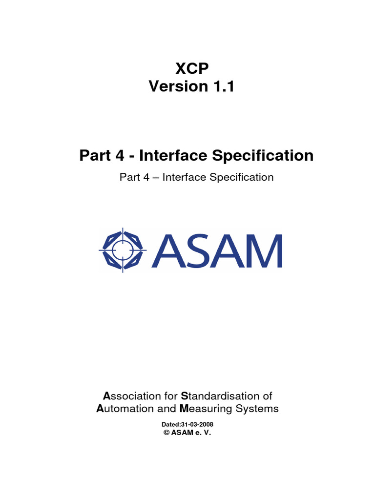 ASAM XCP Part4 Interface Specification V1 1 0 | PDF | Pointer (Computer Programming) | Internet ...