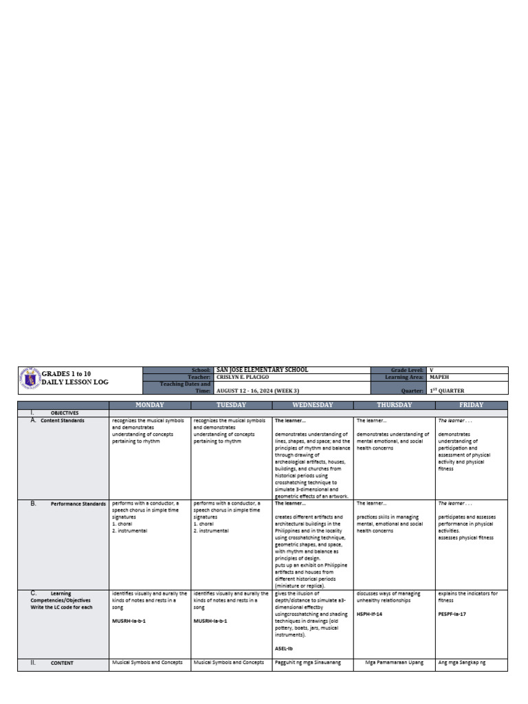 DLL_MAPEH 5_Q1_W3.docx | PDF
