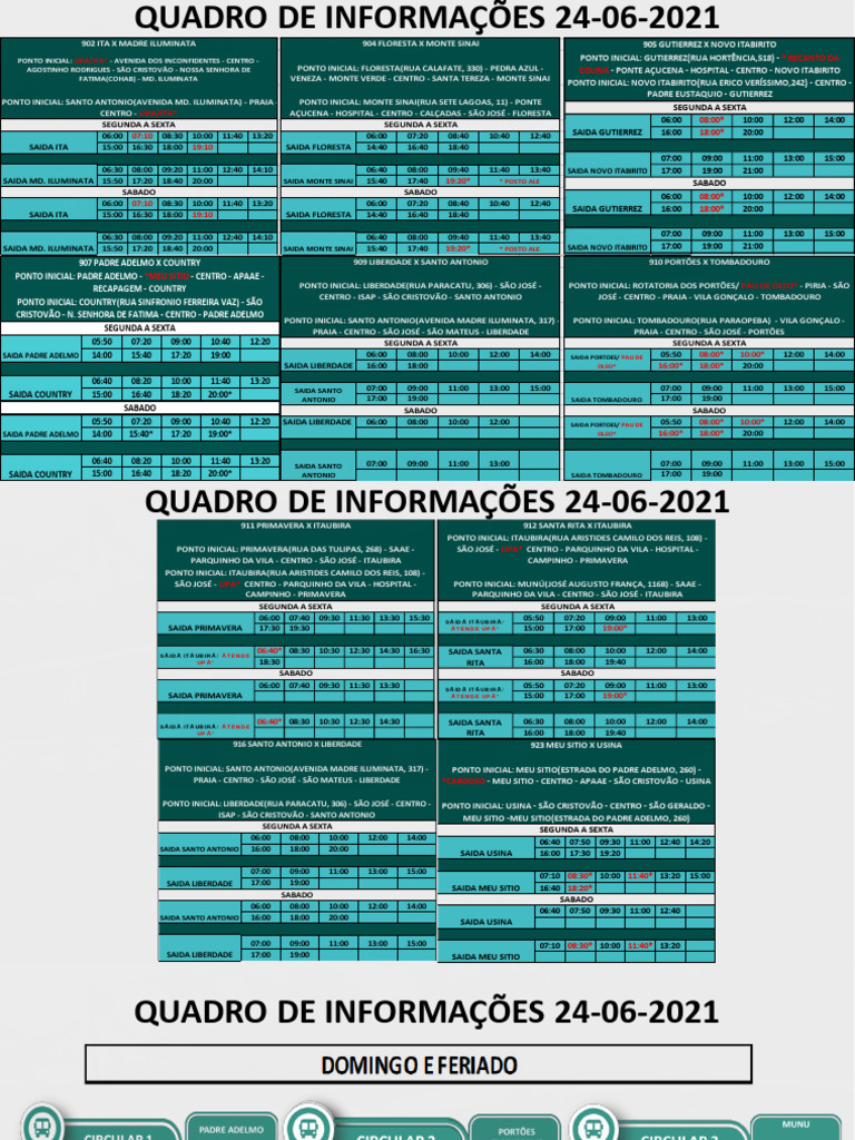 QUADRO DE HORARIO 24-06-2021pptx | PDF