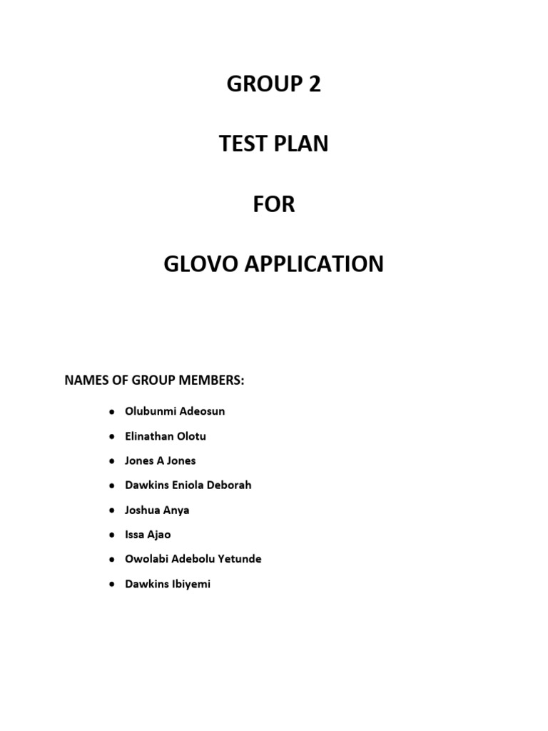 Group 2 Test Plan | PDF | Software Testing | Quality