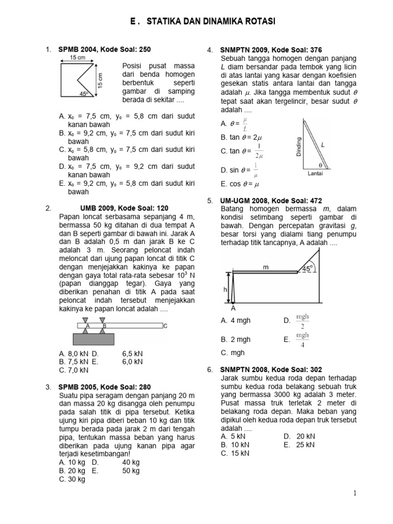 E-Statika & Dinamika Rotasi | PDF