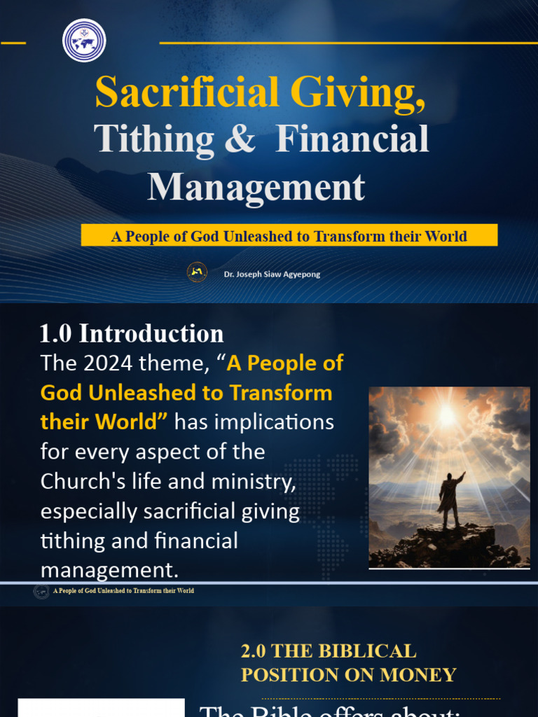 Sacrificial Giving and Financial Management v5.2 | PDF | Jesus | Tithe
